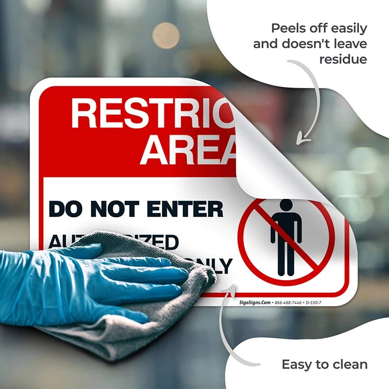 Red Laminated Restricted Area Signage - 20*30cm Authorized Only,Do Not ...