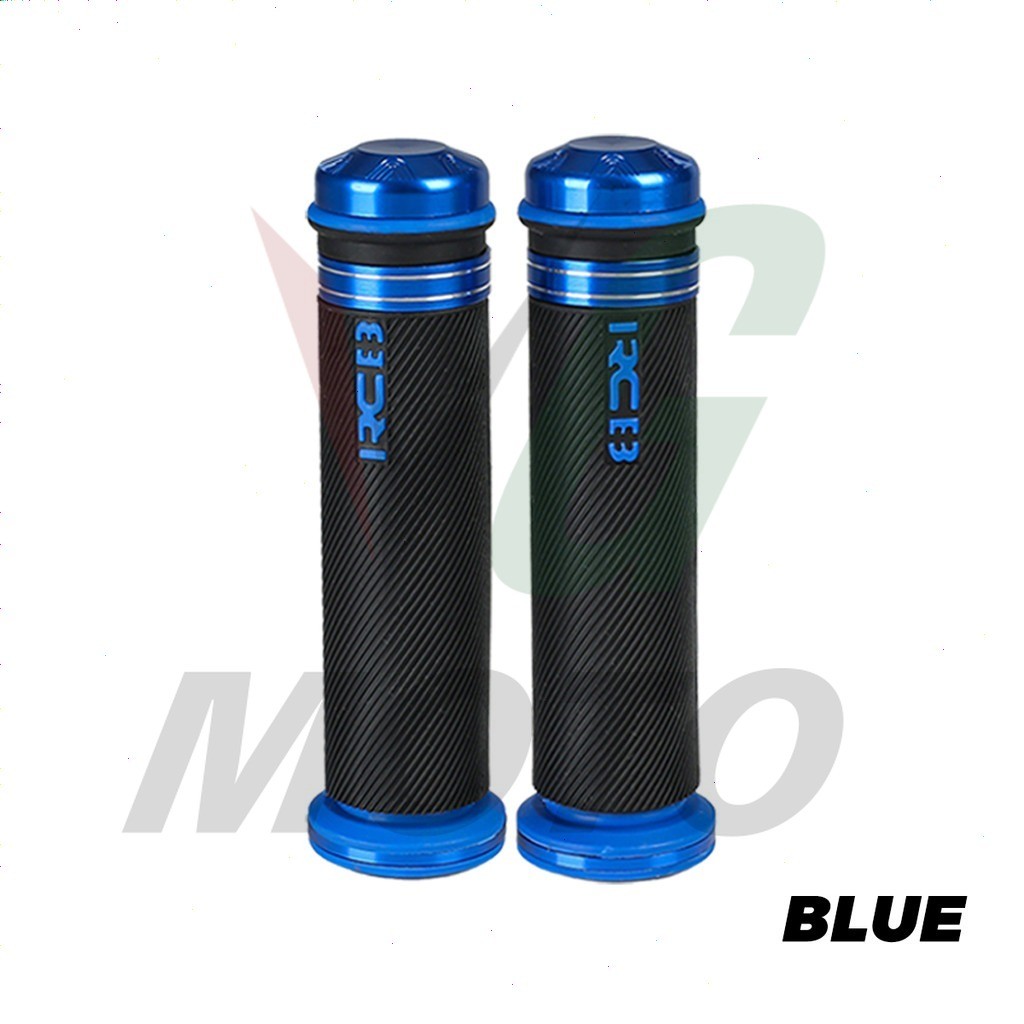 RCB Motorcycle Handle Grip Non-slip Rubber With Alloy Bar End Universal ...