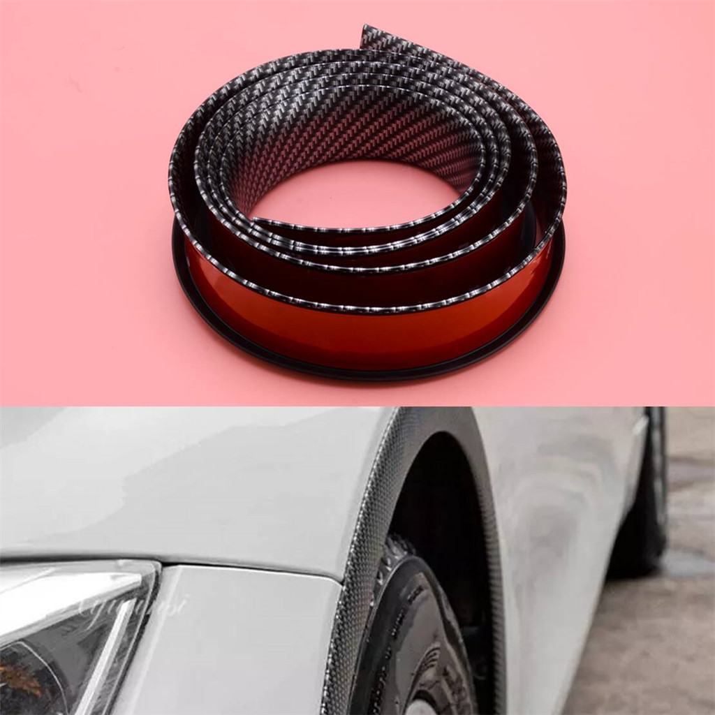 3.8cm Carbon Fiber Texture Rubber Universal Car Truck SUV Wheel Eyebrow ...