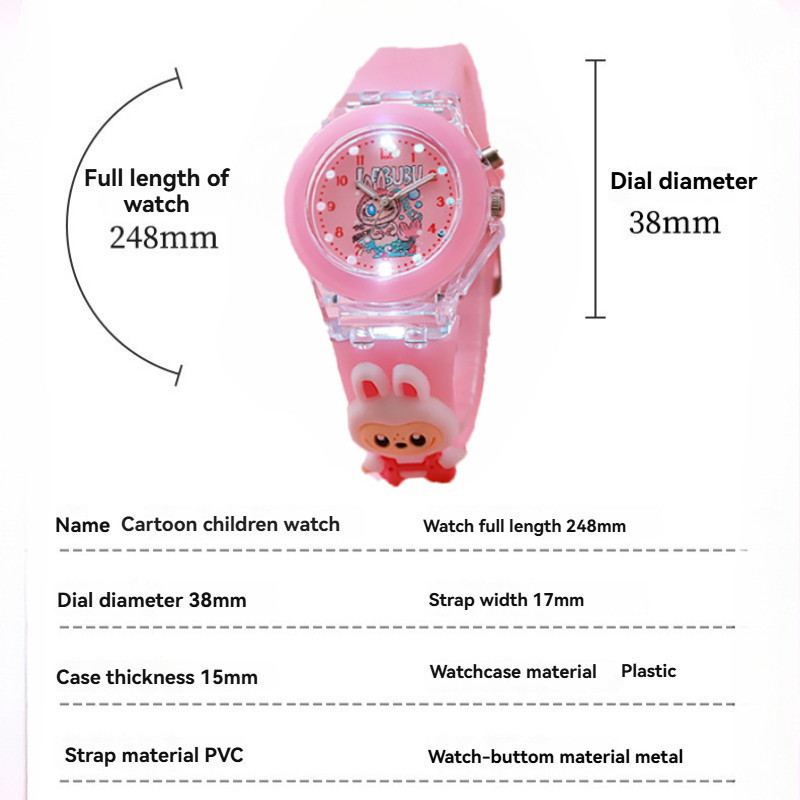 LABUBU Cute Monster Kids Quartz Watch Children Candy Colored Silicon ...