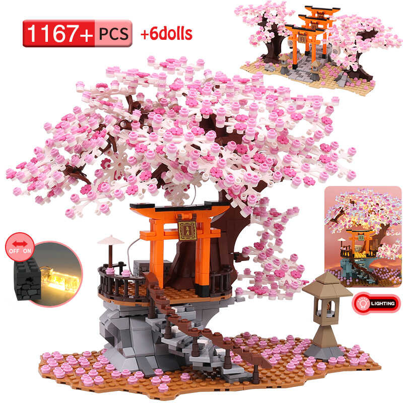 Street City View Shrine Sakura Building Blocks Cherry Blossom Classic ...