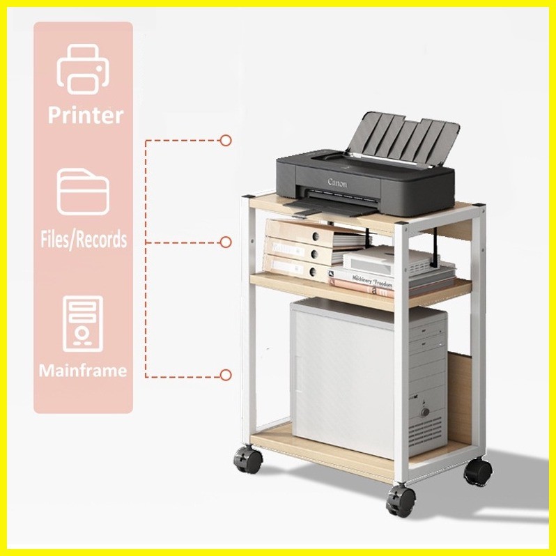 ♨ 3 Tier Printer Copier Stand Office Desktop Rack Organizer Shelf with ...