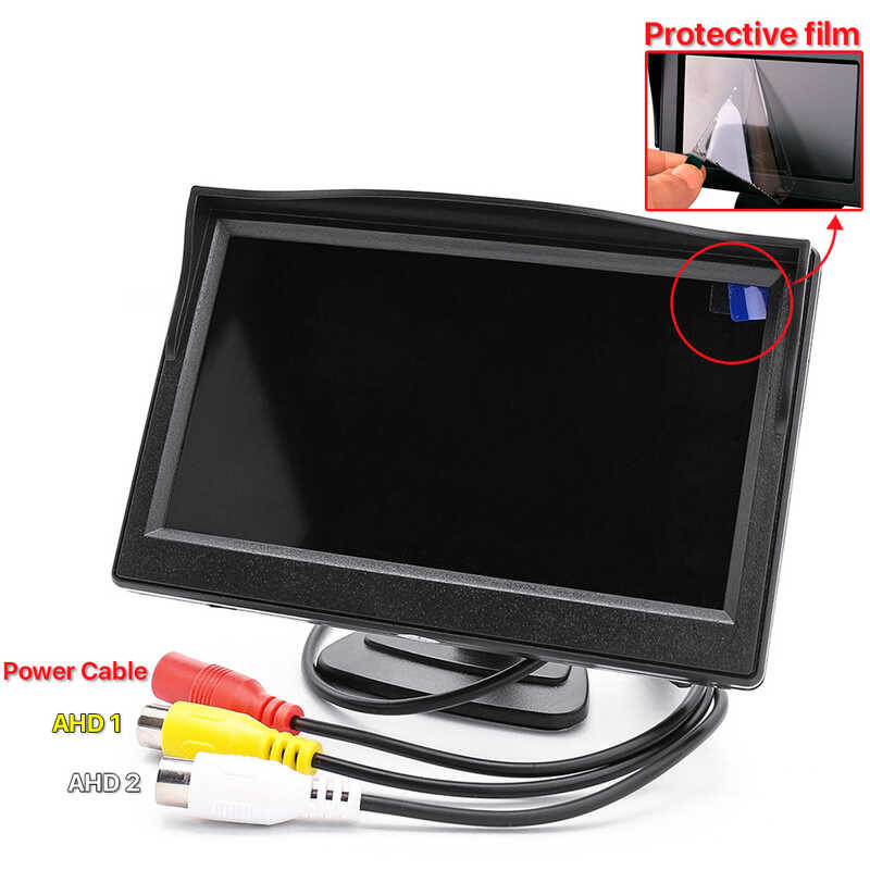 AHD New 1024X600 5 Inch Car Inside Monitor With 2 Channels Vehicle ...