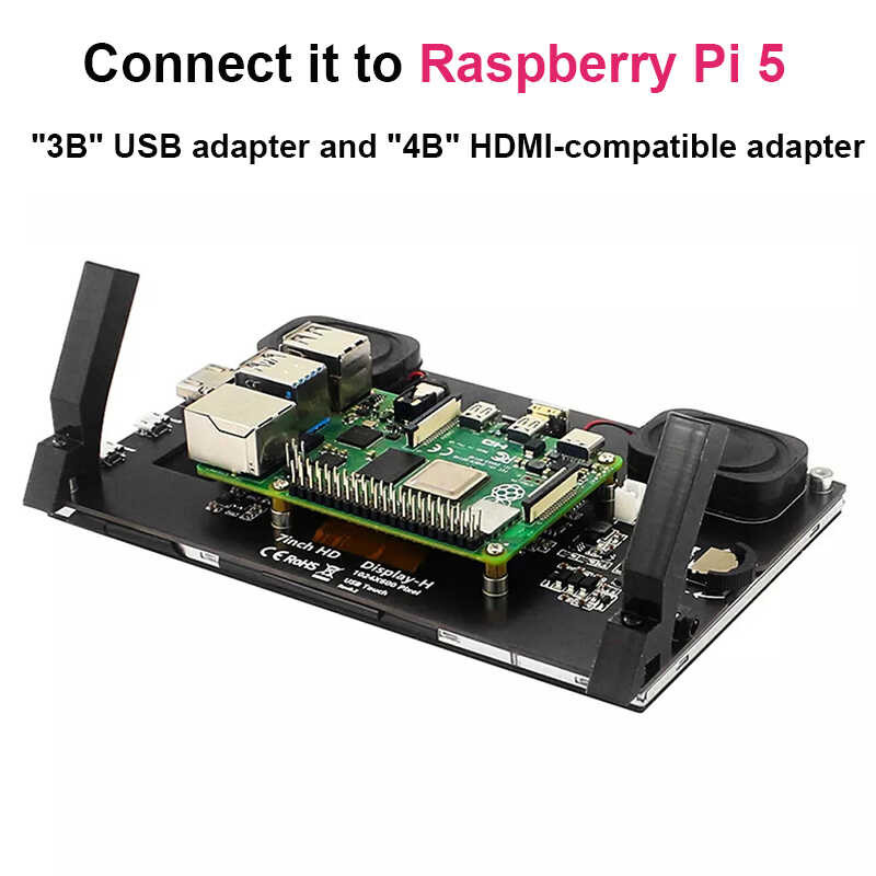 Pi Raspberry 5 7 inch IPS Touch Screen LCD Display Module 1024X600 HDMI ...