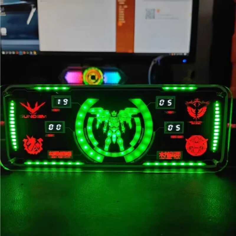 RGB Cyberpunk LED Nixie Fluorescent Tube Clock Digital Table ...