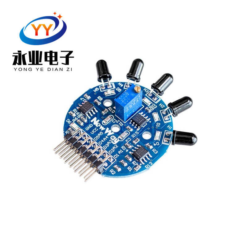 Five channel flame sensor module analog digital dual output fire ...