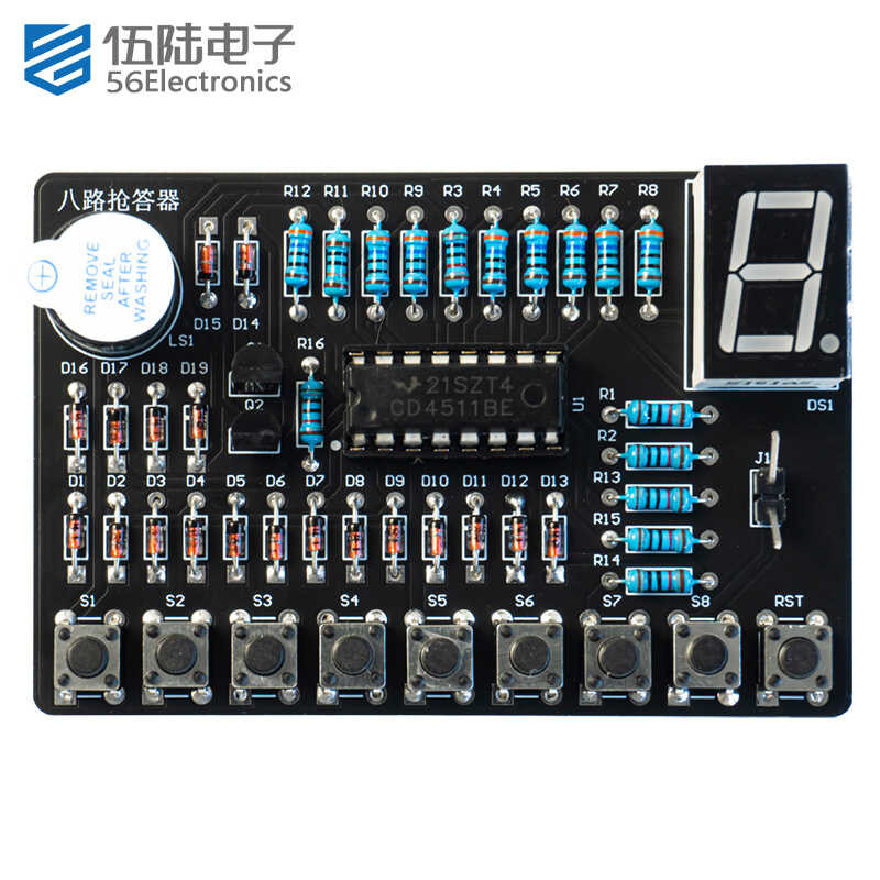 8 Ways Responder Parts Cd4511 Digital Display Answering PCB Soldering Practice Experiment DIY ...