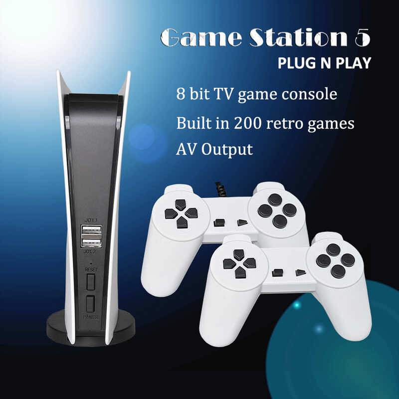 TV New Console 8 Bit Box 200 Classic AV Output Gs5 Retro Video Mini ...
