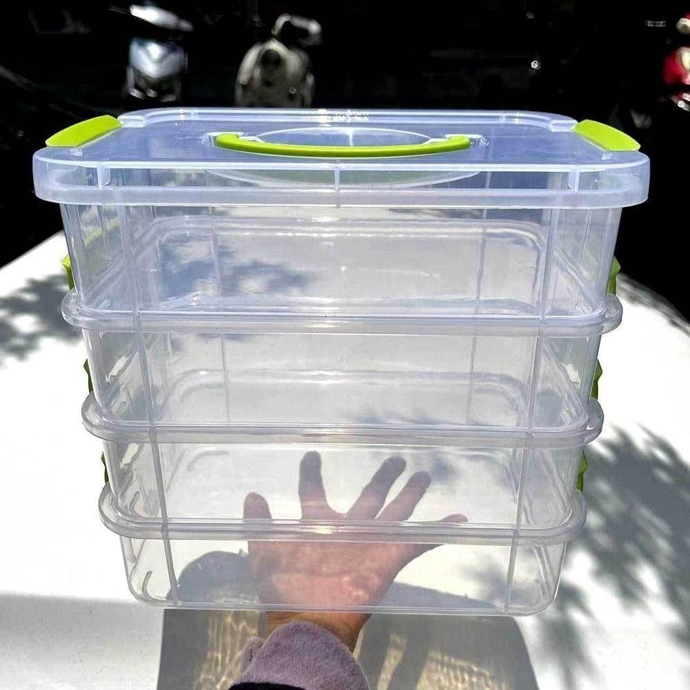 4 Layers Multi-Purpose Handheld Storage Box Large Jewellery Organiser ...