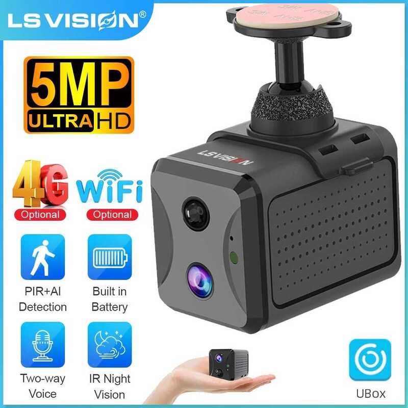 LS VISION 5MP 4G SIM Mini Camera Wireless Wifi IP Cameras Humanoid ...