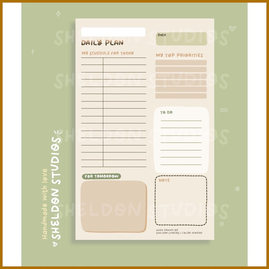 Cute Pink & Green Daily Planner | Shopee Philippines