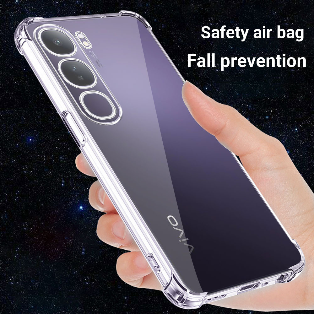 For Vivo Y19S Case Clear Shockproof Airbag TPU Silicone Soft Phone Case ...