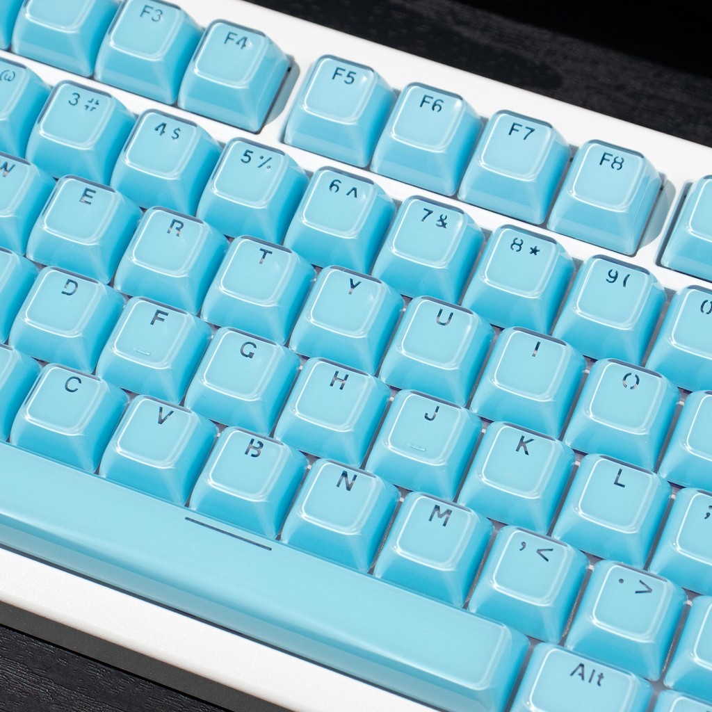 Crystal Pink / Blue / White keycap MDA profile Double shot Light ...