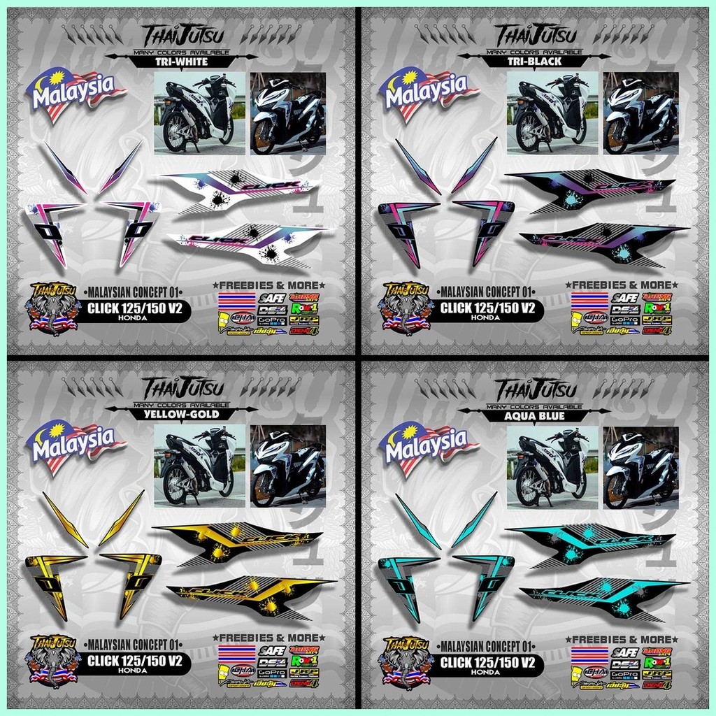 HONDA CLICK 125 / 150 V2 DECALS ( MALAYSIAN CONCEPT 01 ...