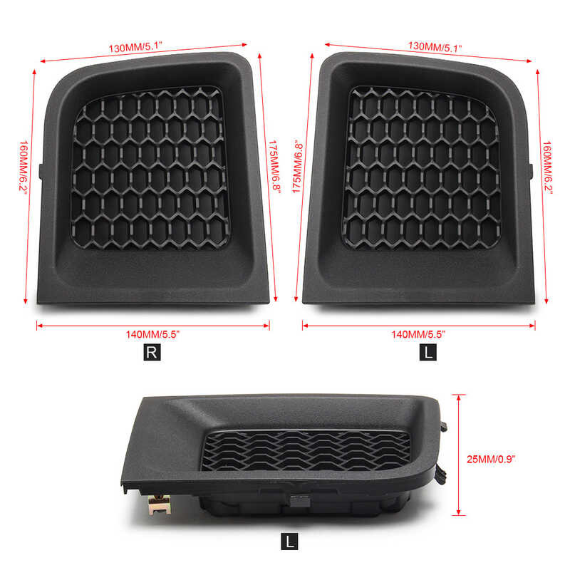 Front Car Left And Right Lower Bumper Grille Insert Bezel Cover ...