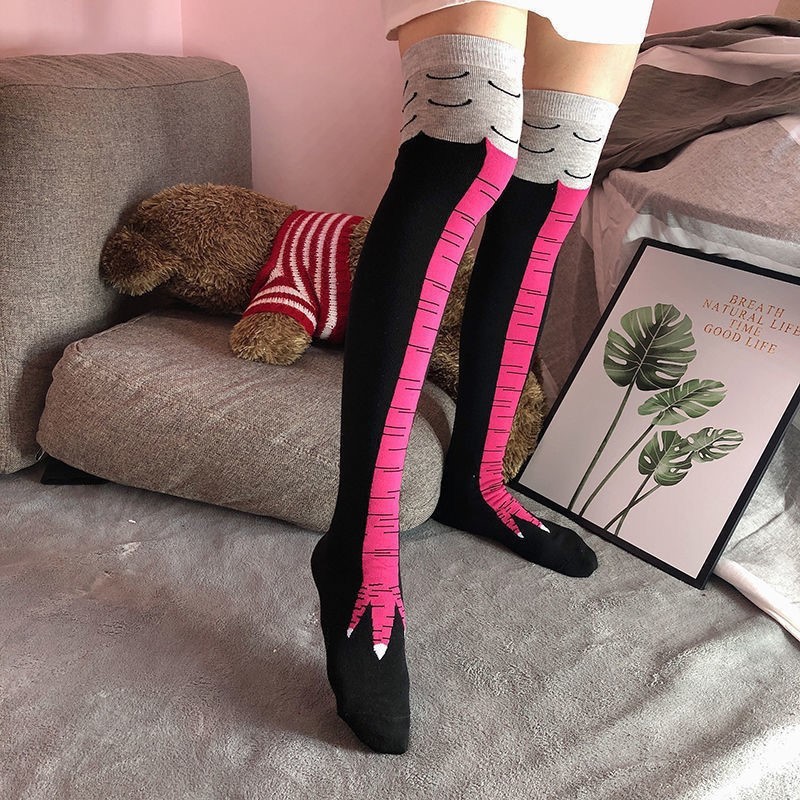 Chicken Claw Socks Women's Fun Over-the-Knee Socks Influencer Ostrich ...