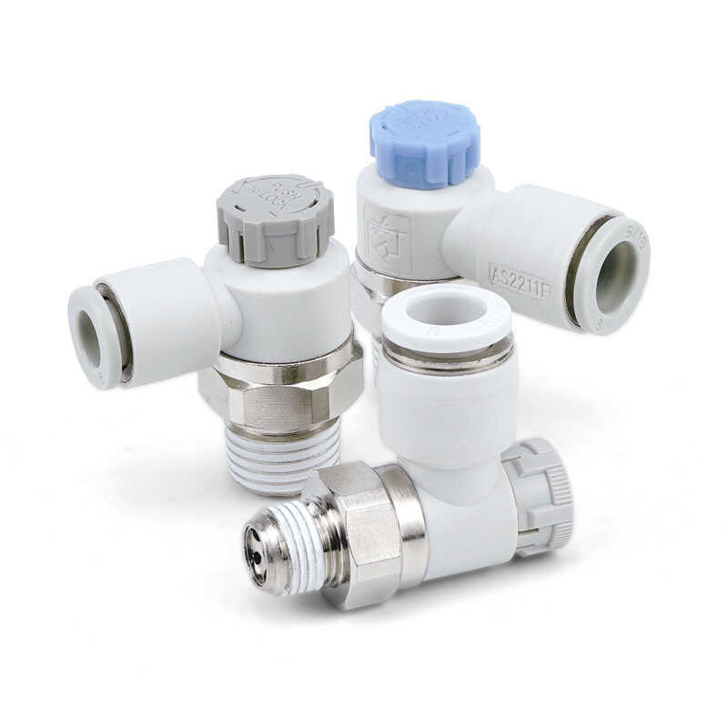 Cylinder Throttle Valve As1201f-M5-04A Pneumatic Air Pipe Joint Speed Control Valve As2201f-01 ...