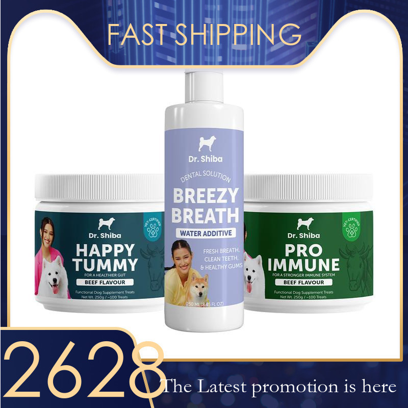 Dr Shiba Pro Immune, Happy Tummy, And New Breezy Breath Bundle, A ...