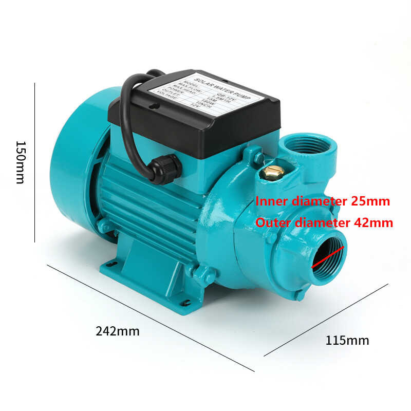 12V DC 24V 48V Water Brushed Motor Qb60 High-Lift Large W Solar Battery Manual Self-Priming ...