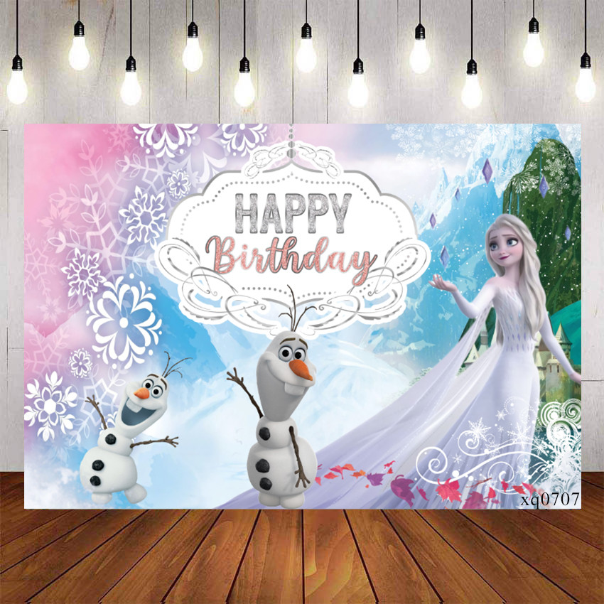 in stock Frozen Elsa Princess Olof Backdrop For Photography Baby Shower ...