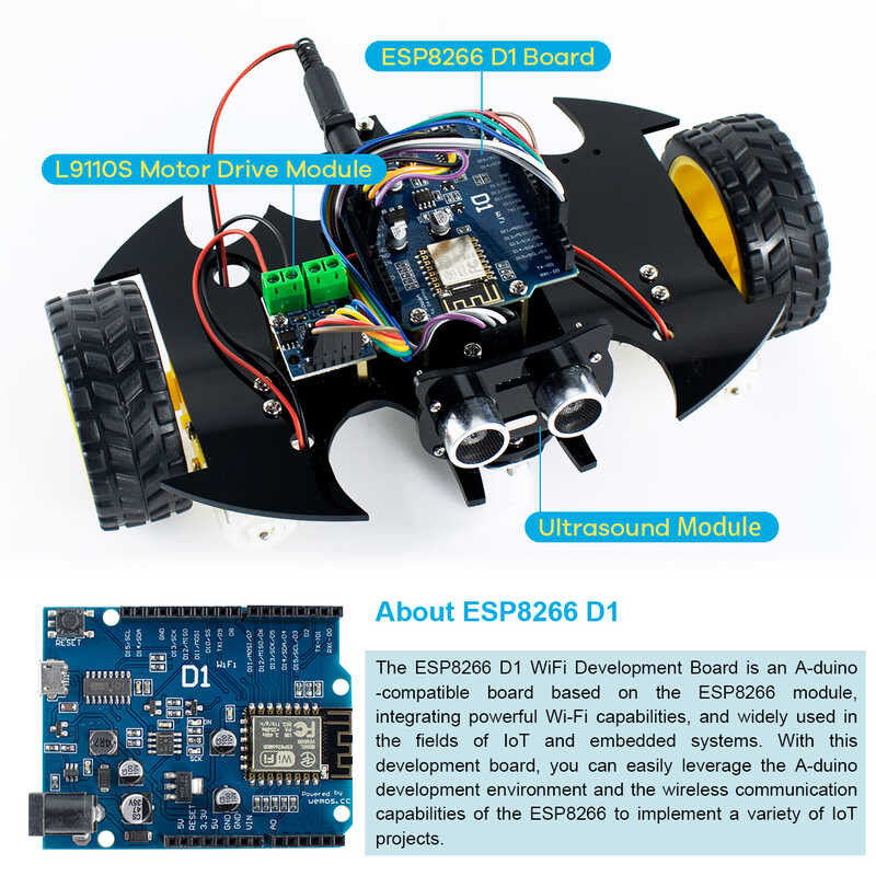 Robot LAFVIN Arduino Robotic Car Kit Smart DIY Project for Adults Child STEM Programming Set ...