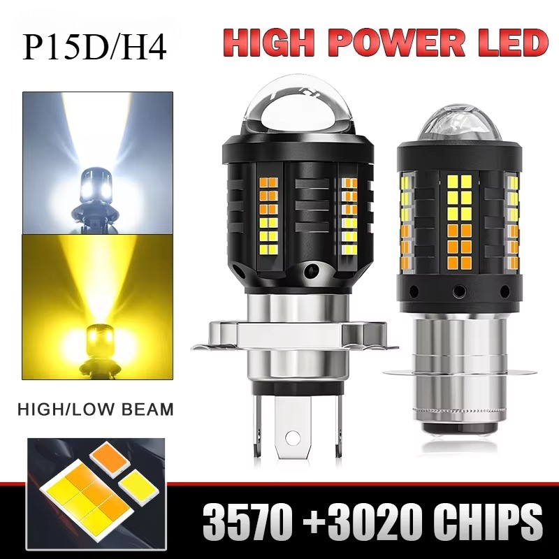 LED Motorcycle Headlight Canbus T19 PX15D Hi/LO Beam H4 Headlight DC12V ...