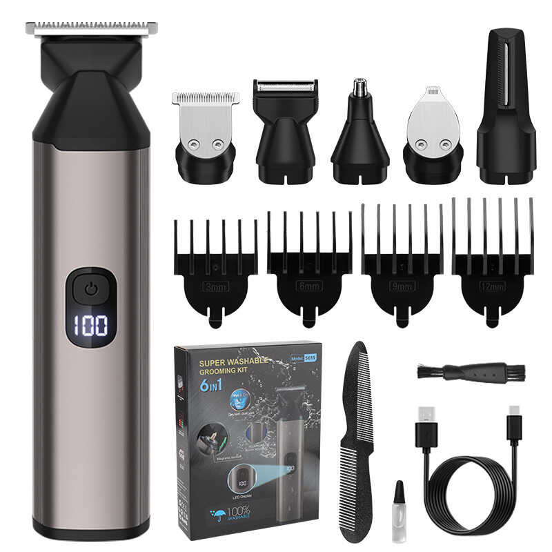 New Magnetic Head 6-in-1 Multi functional Electric Push Shaving Nose ...