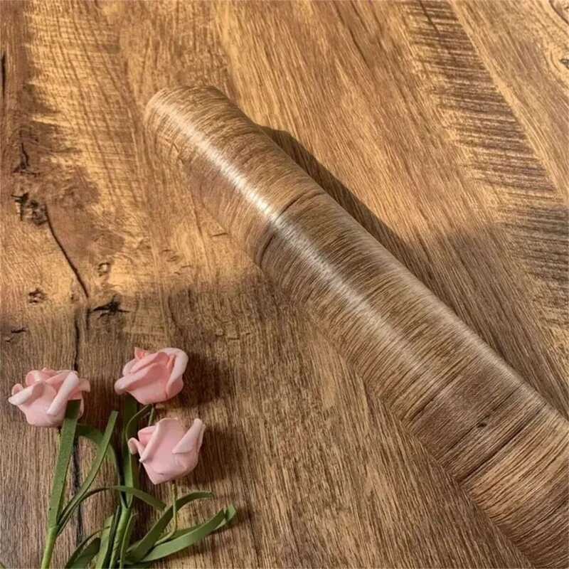 Self COD Adhesive Wallpaper Wood Grain PVC Wallpaper Waterproof ...