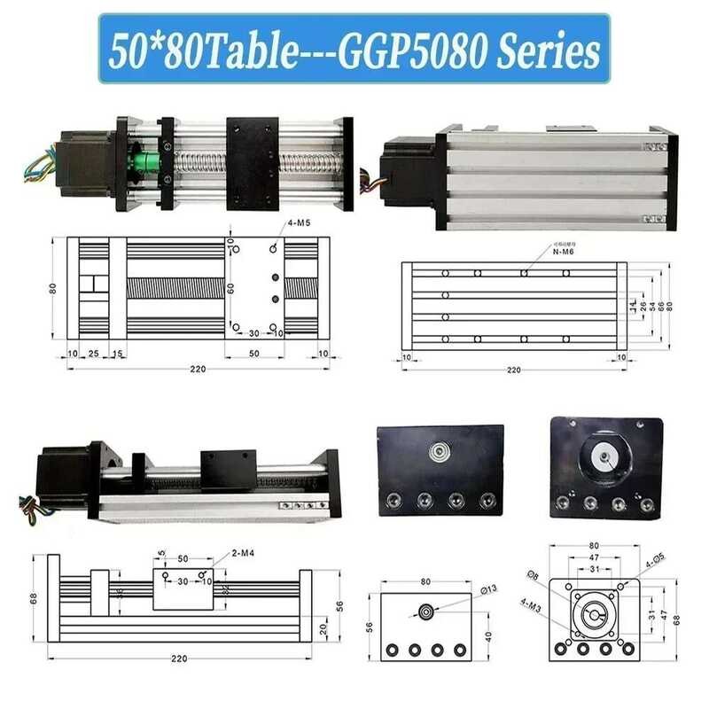 Linear e6a Guide Rail Optical Axis Slide Table SFU1605 100mm-300mm ...