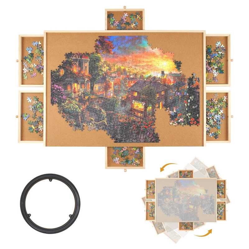 Wooden 3 94 Puzzle Storage Six Draw Adult Children Classification Table ...