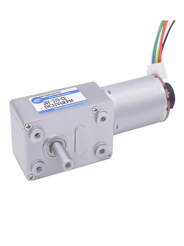 Micro JGY370 Turbine Worm DC Reduction Motor Speed Control Low Speed Small Motor 12v24v Encoder ...