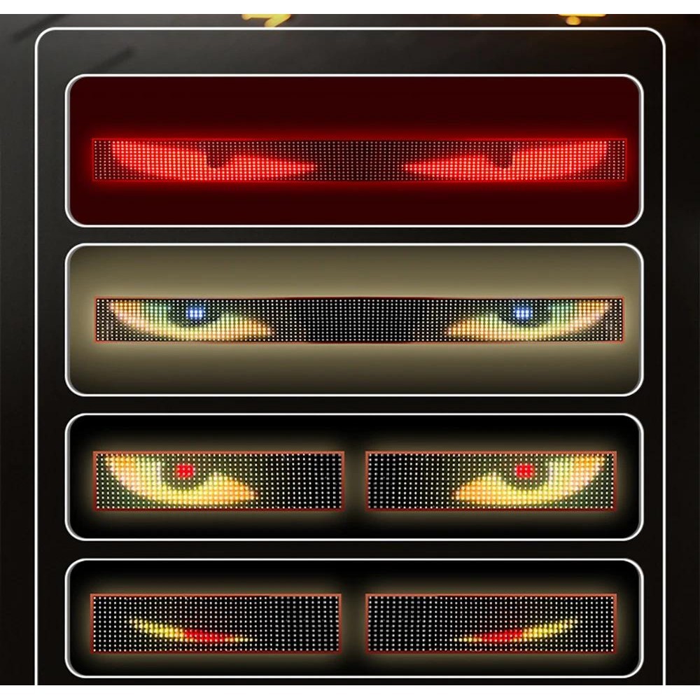 Dynamic Devil's Eye Truck Windshield Scrolling Advertising LED Car Sign RGB DIY App Control LED ...