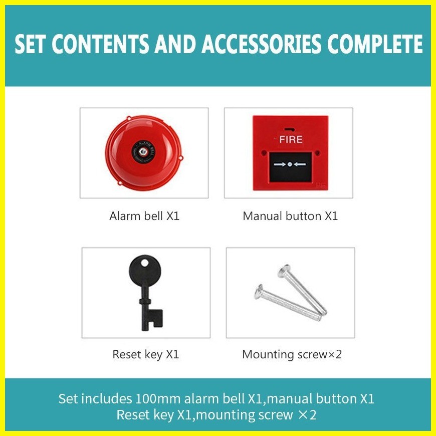 Shopata Fire Alarm Bell 4in 220V & Manual Call Point / Break Glass ...