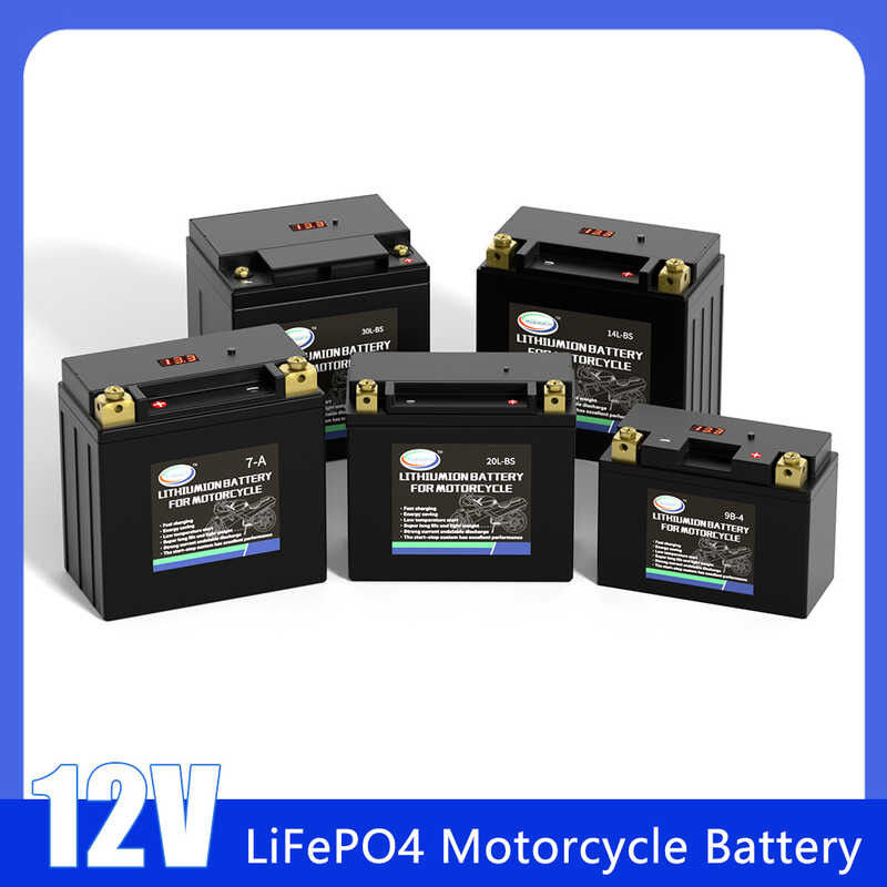 3 Motorcycle 2 12V Lithium Batteries Iron Phosphate Starter Battery 3Ah ...