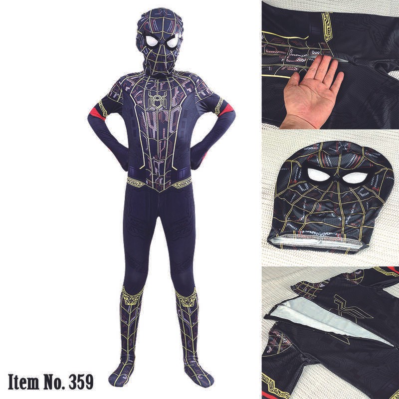 SK Black Spider-Man Costumes Blackening Spiderman Boys Cosplay Suits ...