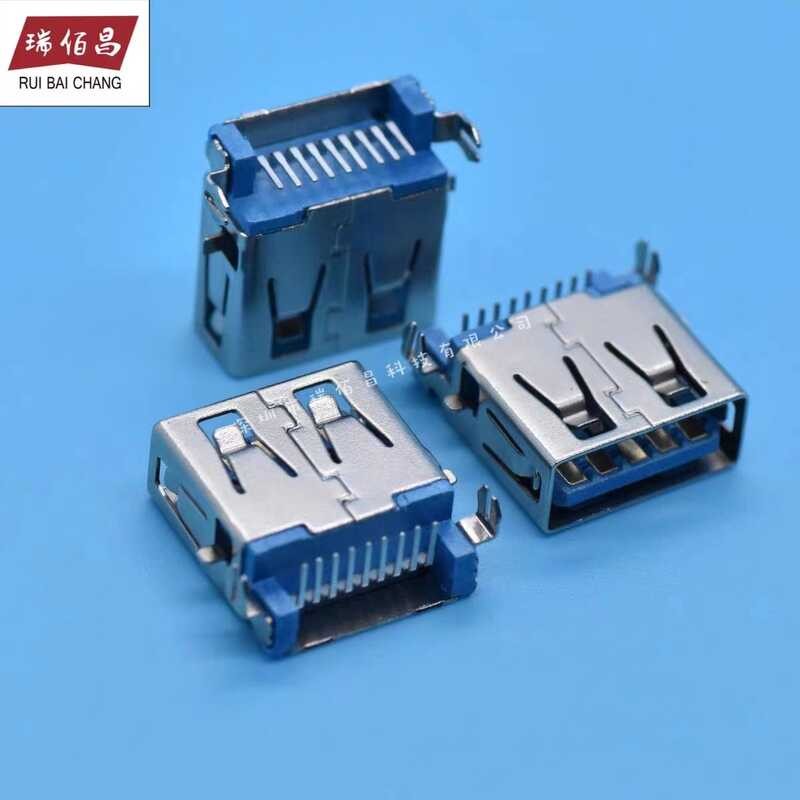 USB connector AF female socket 3.0 horizontal plug-in board grounding ...
