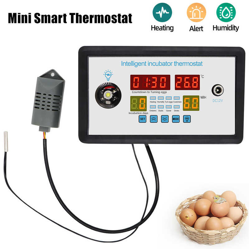 Mini 12V/220V Smart Thermostat Automatic Incubator System Temperature ...