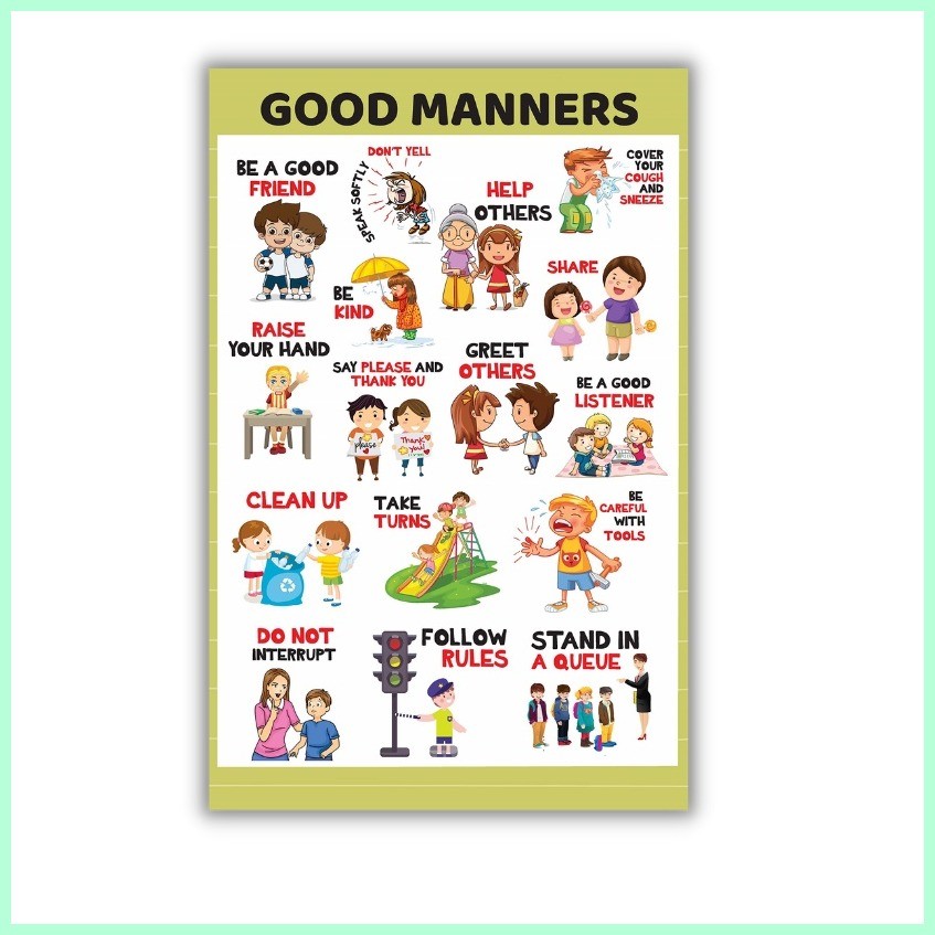 ♣ ♞,♘Good Manners, Healthy Habits, Good Habits, Laminated Educational ... ♣ ♞,♘Good Manners, Healthy Habits, Good Habits, Laminated Educational ...