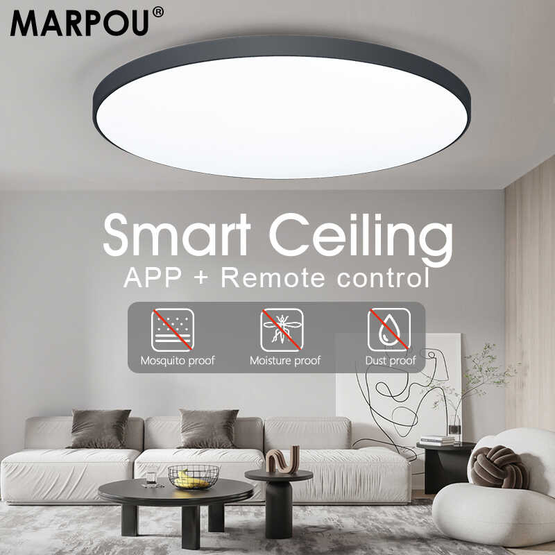 MARPOU 110V C0 2D Cb 220V 36W 50W 80W Smart Round Light With Bluetooth APP Remote Control ...