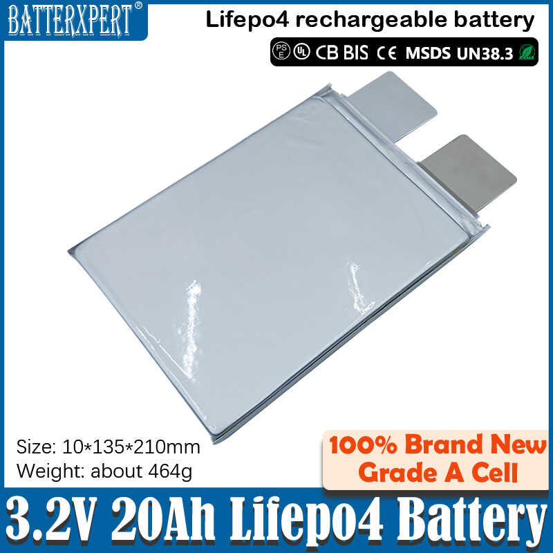3.2V Lithium 20Ah Lifepo4 Prismatic Pouch Cells For DIY 12V 24V 48V 72V ...