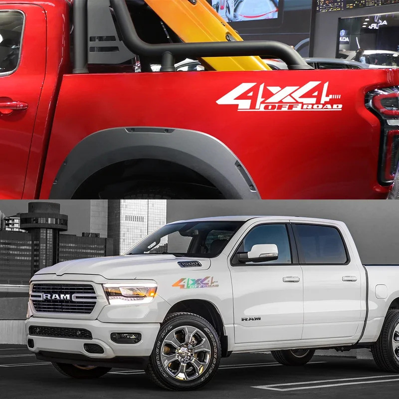 2pcs 4x4 Off-road Car Sticker Pickup Truck Vinyl Decoration Decals for ...