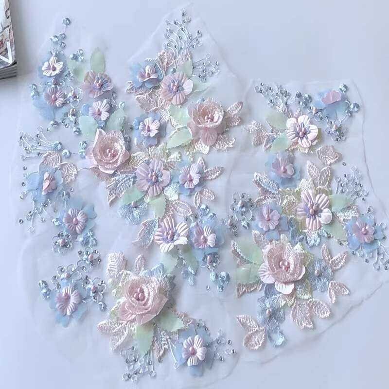 Embroidery, beading, fabric pasting, three-dimensional sequins, pink ...