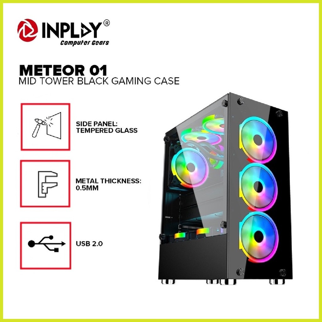 ∵ INPLAY Meteor 01/meteor 03 Desktop Computer gaming case cpu case ...