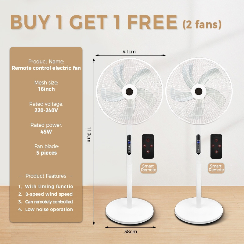 Buy 1 Take 1 Electric Fan Stand Fan with Remote Control 16 Inch Floor ...