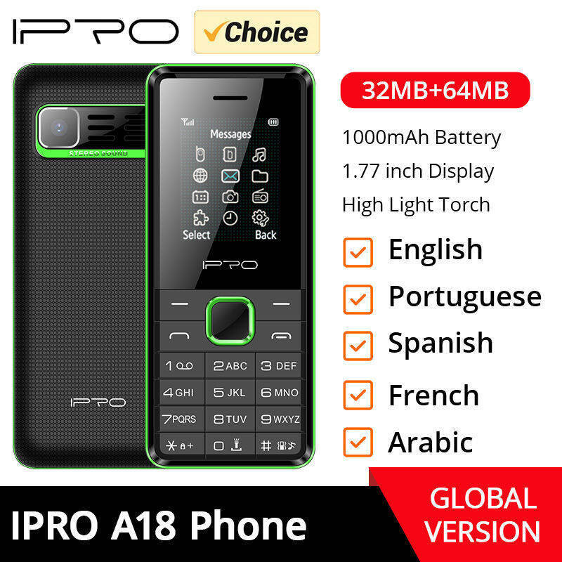 IPRO A18 Feature Phone 1.77 Inch 128*160 1000mAh Battery With Camera ...