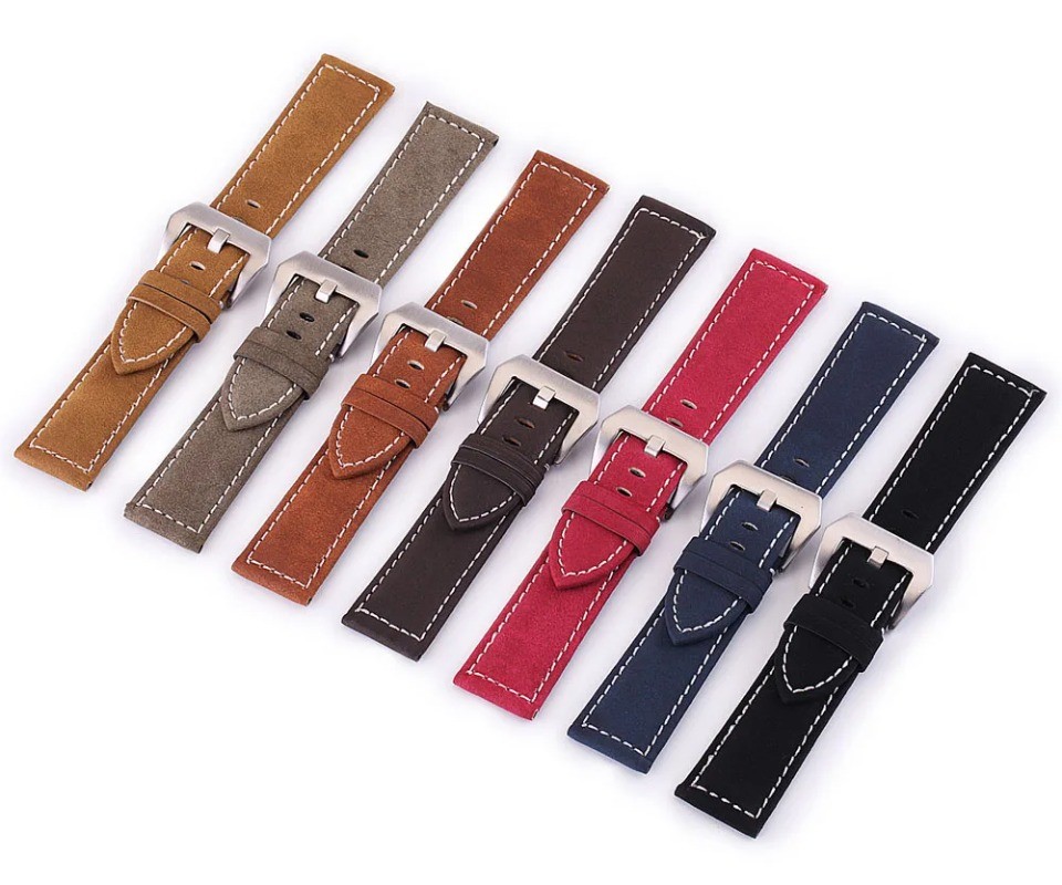 Matte Retro Genuine Watch Band Vintage Wrist Real Leather Strap Belt ...
