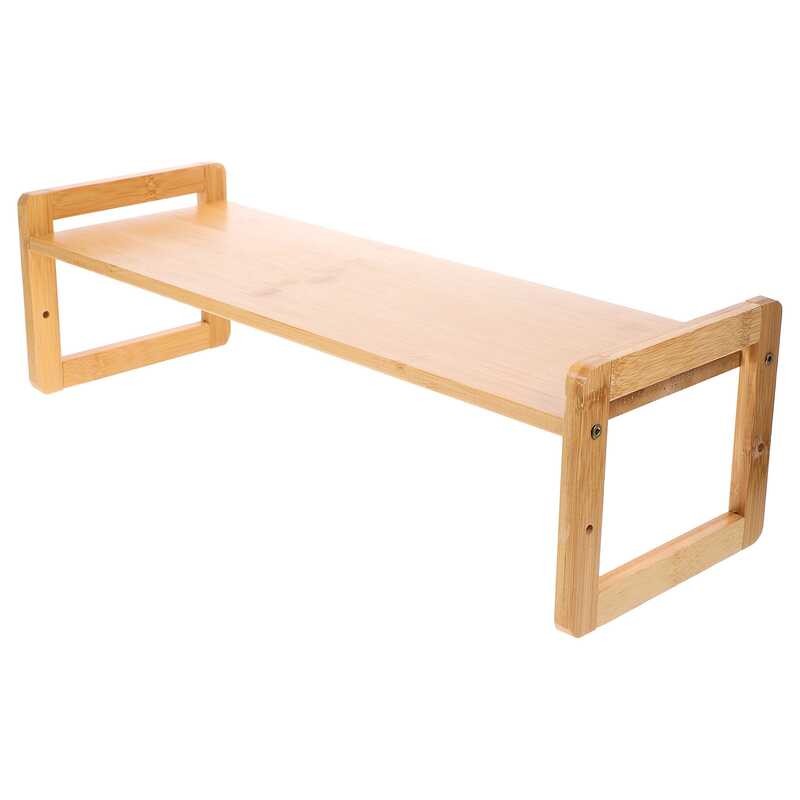 Laptop Monitor Stand Lifting Rack Computer Base Frame Heighten Bamboo ...