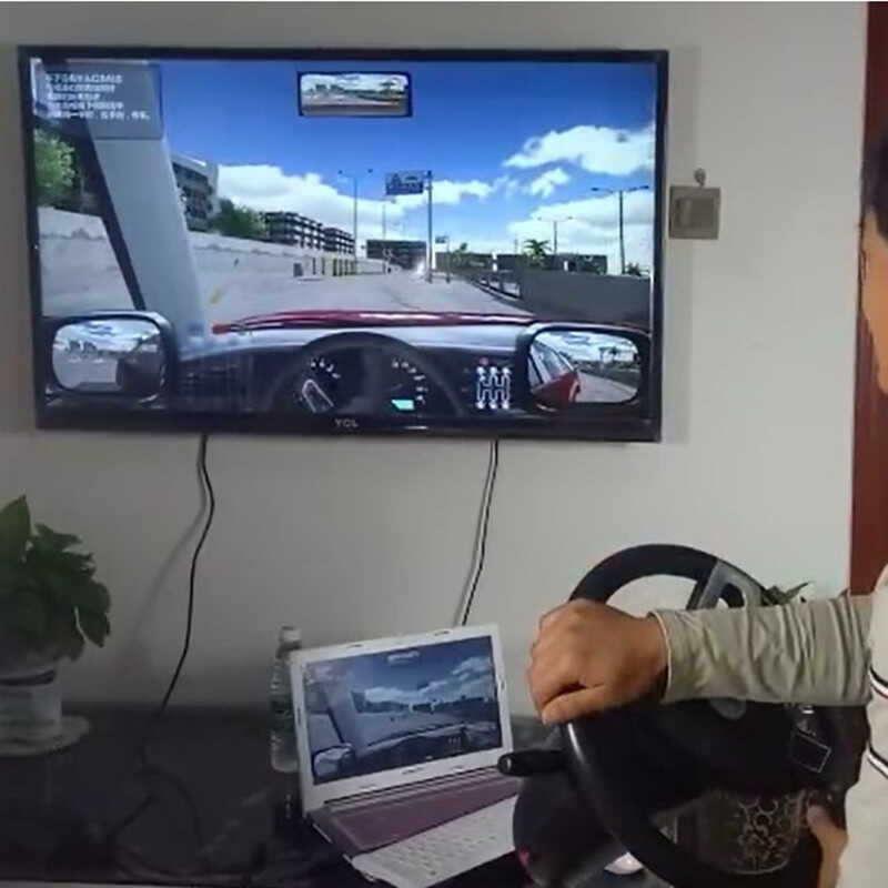76C Computer Game Steering Wheel Car Driving Simulator Training ...