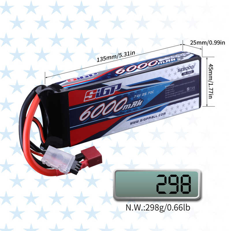 LY SIGP 2S 7.4V 7.6V Lipo Battery Para 6000Mah 6100Mah 7100Mah 70C 100C ...