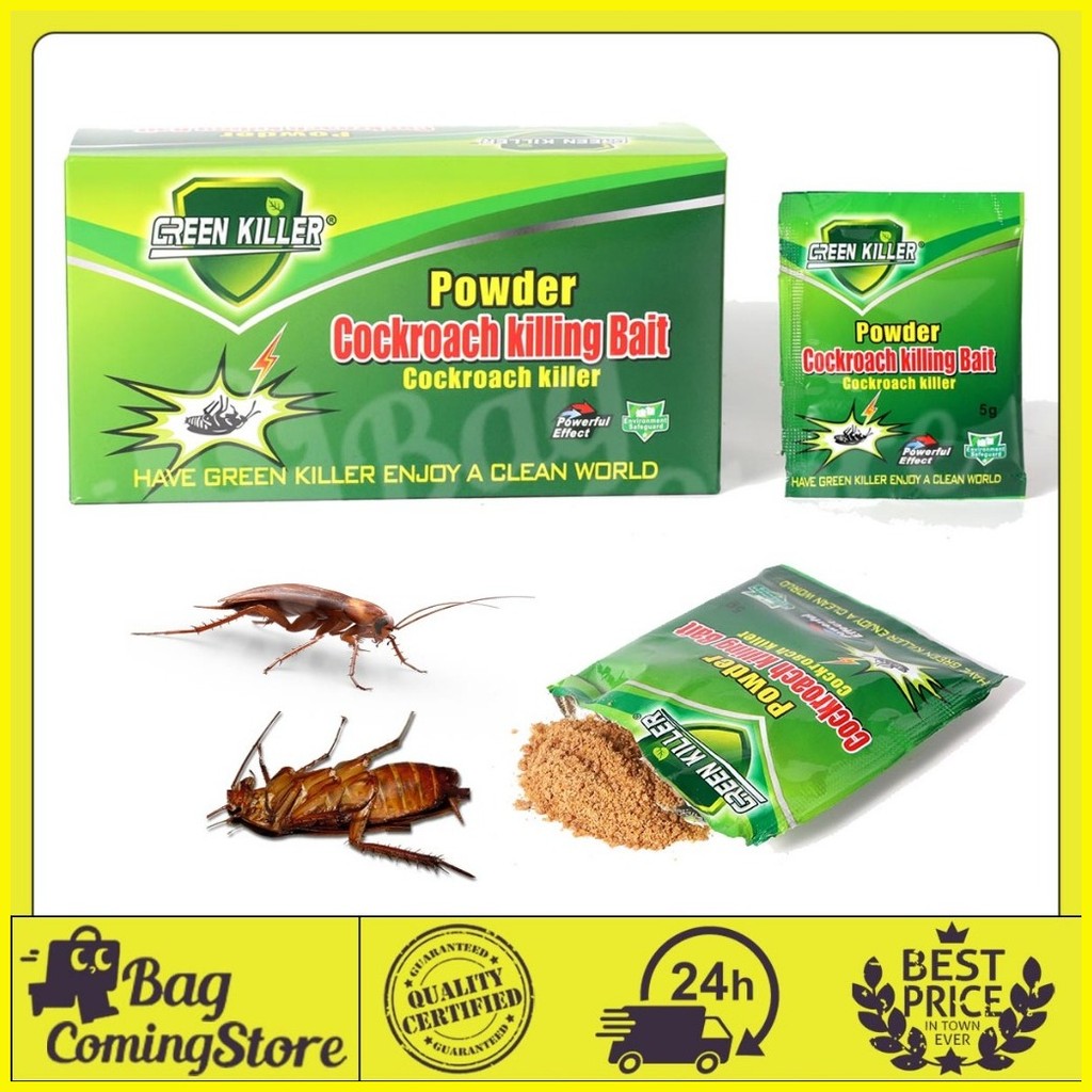 50Pcs GREEN KILLER Powder Cockroach Killing Bait Powerful Effect ...